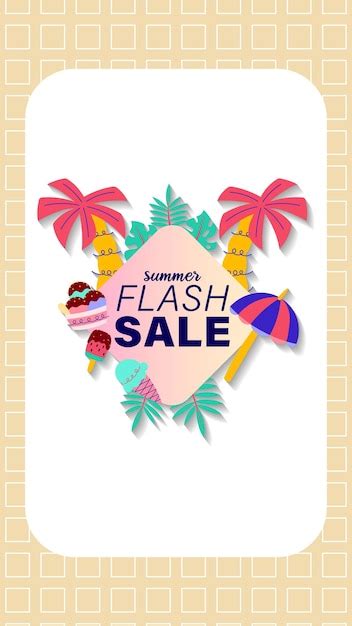 릴 프로모션 콘텐츠를 위한 여름 세일 소셜 미디어 스토리 수직 템플릿 게시물 프리미엄 벡터