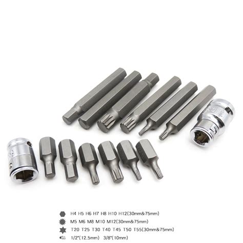 40pcs 12 38 인치 소켓 세트 어댑터 드라이버 래칫 임팩트 Torx 임팩트 육각형 12 포인트 소켓 제거 수리 도구
