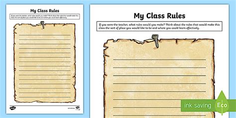 Year 3 My Class Rules Worksheet Worksheet Twinkl
