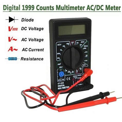 Multimeter Analysis Instrument Ohmmeter Volt Tester Lcd Auto Range Digital Voltm Ebay Australia