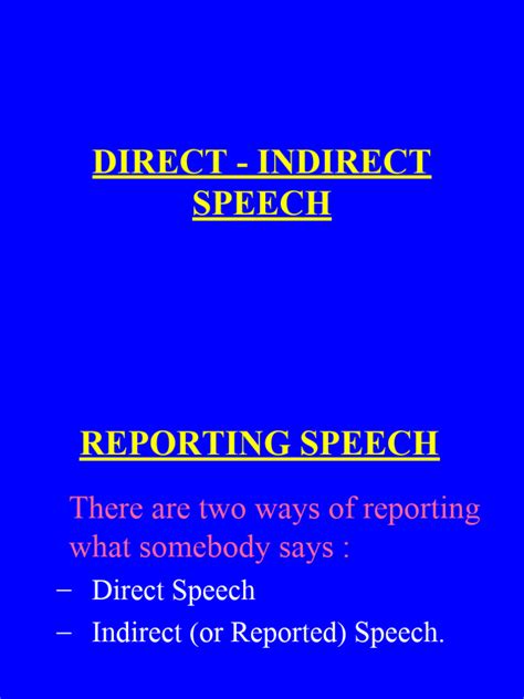 Direct Indirect Speech Class 8 Pdf Verb Linguistics