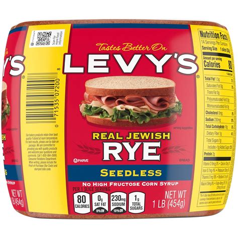 Levys Seedless Rye Bread Sliced Bread Rye Bread 16 Oz