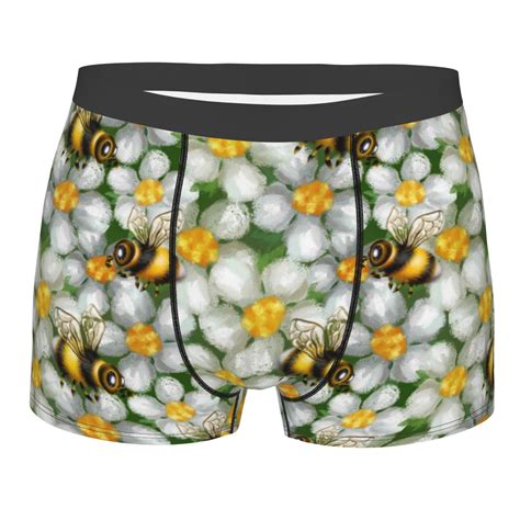 Disketp Bees And Flower Mens Boxer Briefs Soft And Breathable Cotton