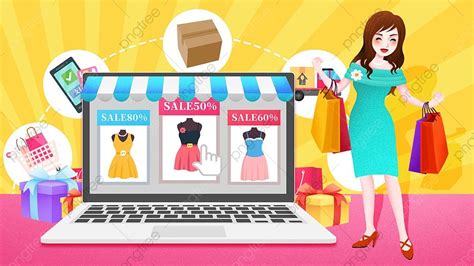 만화 일러스트 전자상거래 온라인 쇼핑 삽화 만화 전자상거래 삽화 전자상거래 삽화 전자 상거래 일러스트레이션 일러스트 Pngtree 로열티 무료