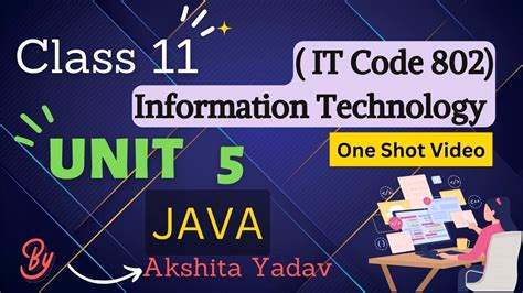 Unit 5 Java Programming One Shot Video Information Technology It