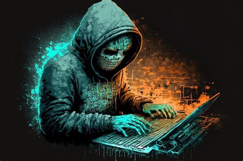 Premium Photo Composite Illustration Of A Hacker Using A Keyboard