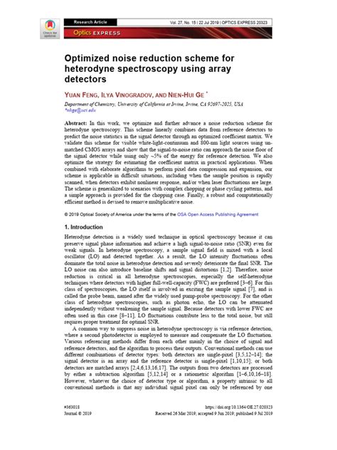 Optimized Noise Reduction Scheme For Heterodyne Spectroscopy Using Array Detectors Pdf