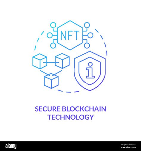 Secure Blockchain Technology Blue Gradient Concept Icon Stock Vector