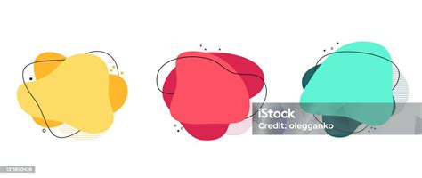 추상 흐르는 모양은 현대 그래픽 요소 세트입니다 동적 색상 형태와 선 로고 배너 전단지 프리젠 테이션의 템플릿 디자인 벡터 일러스트레이션 단일 이미지에 대한 스톡 벡터 아트