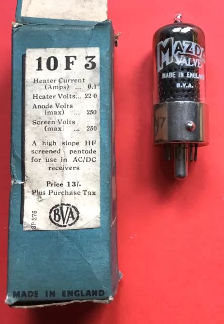Mazda 10f3 Pentode Valve Tube Nos Nib £900 Picclick Uk