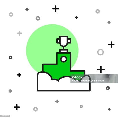 흰색 배경에 고립 된 스포츠 우승자 포디엄 아이콘을 통해 채워진 개요 상 벡터 1위에 대한 스톡 벡터 아트 및 기타 이미지 1위 2 위 상 종류 3 Istock