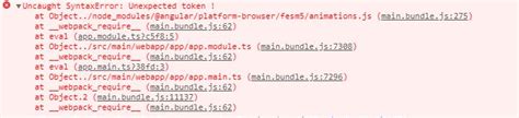 unexpected token at object node modules angular platform browser
