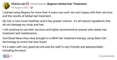 Regrow Herbal Hair Treatment Specialist In Singapore