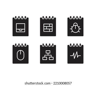Notepad User Interface Icons Set Stock Vector Royalty Free 2210008057