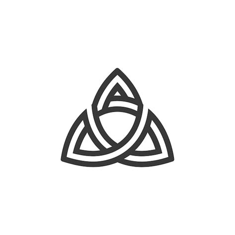 Interlocking Triangular Symbol With Curved Lines Premium Ai Generated