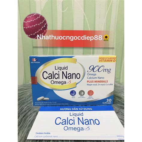[chính Hãng]viÊn UỐng Canxi Nano Omega 3 DÀnh Cho NgƯỜi CẦn BỔ Sung Canxi Liquid Calci Nano