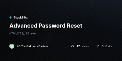 Advanced Password Reset Stackblitz