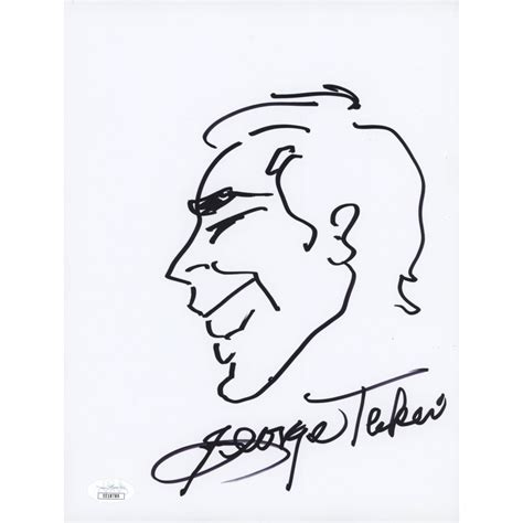 George Takei Signed 85x11 Hand Drawn Sketch Jsa Coa Pristine Auction