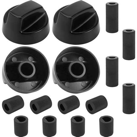 Ami Parts Black Oven Control Switch Knob With 12 Adapters For Ovenstoverange Universal Knobs