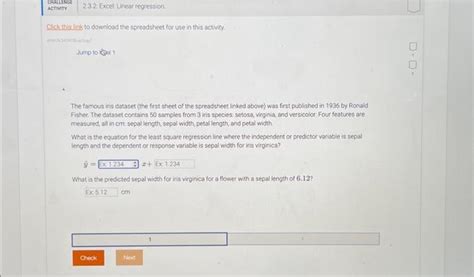 CHALLENGE 2 3 2 Excel Linear Regression ACTIVITY Chegg