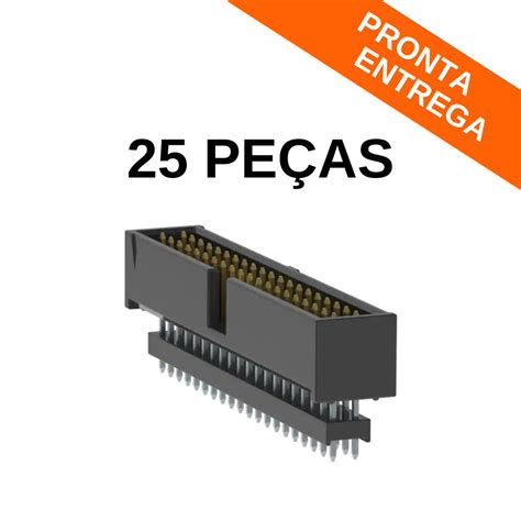 Kit 25 Peças Conector Header Barra De Pinos 40 Vias 2x20 Macho Macho 180º Pci Pcb Circuitos