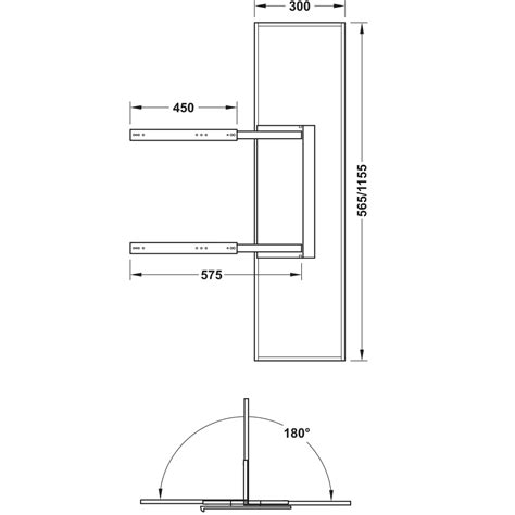 Hafele Extending Pivot Mirror Anthracite Finish