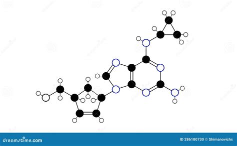 Abacavir Molecule Structural Chemical Formula Ball And Stick Model Isolated Image Hiv