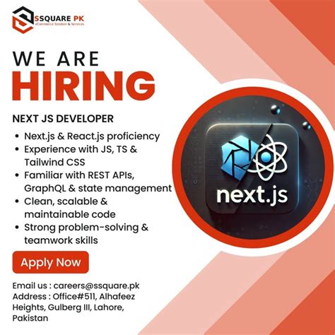 Hiring Nextjs Reactjs Softwaredeveloper Lahorejobs Webdevelopment