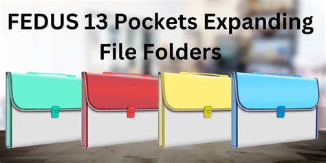 Fedus 13 Pocket Expanding File Folder With Handle A4 Large Capacity Portable Plastic Folder Red