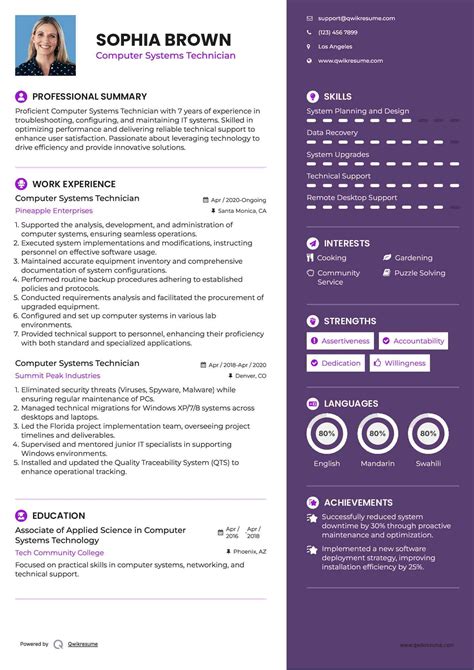 10 Computer Technician Resume Samples And Templates For 2025