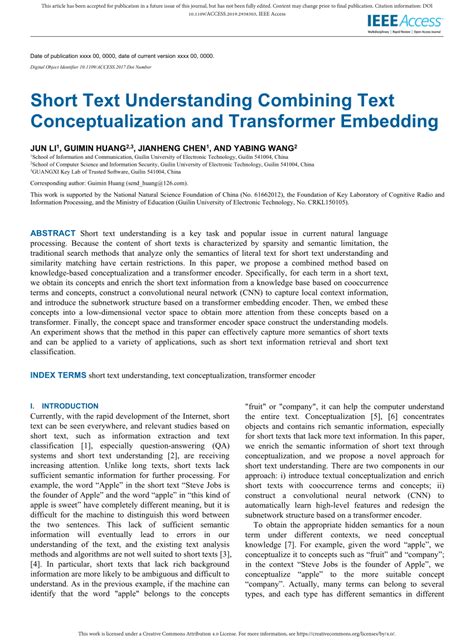 Pdf Short Text Understanding Combining Text Conceptualization And Transformer Embedding