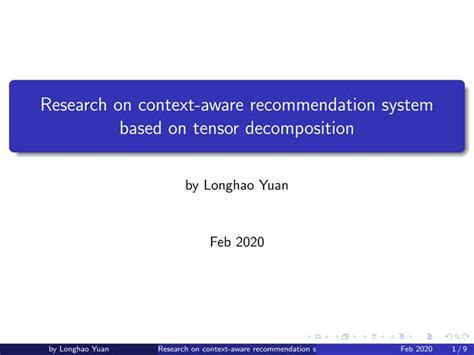 Tensor Based Recommendation System Pdf