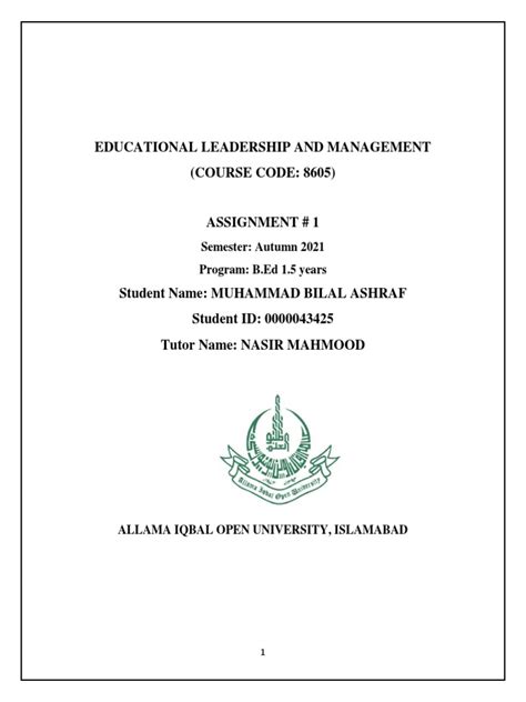 Assignment No 1 8605 Pdf Hadith Leadership