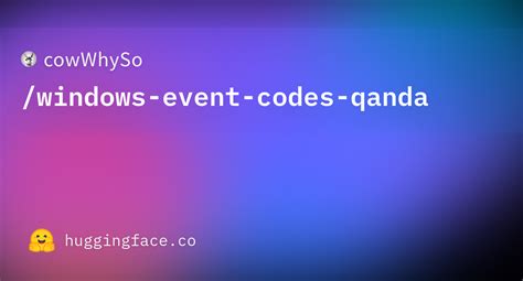 Cowwhysowindows Event Codes Qanda · Datasets At Hugging Face