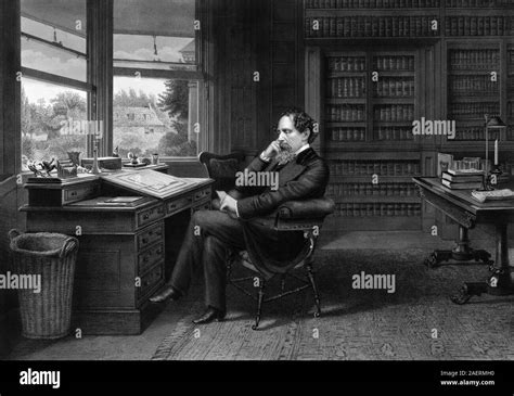 Vintage Print Depicting English Author Charles Dickens 1812 1870