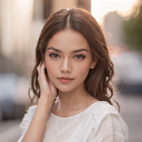 สาวสวยอายุ 25 ปีโพสท่าในคลับ แอฟริกันอเมริกัน ผิวสีน้ำตาล ผอม หน้าอกแบน Seaart Ai