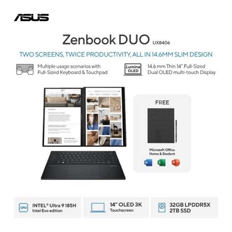 Jual Asus Zenbook Duo Ux Ma Oled Ultra H Gb Tb K W Ohs Resmi Di Seller King
