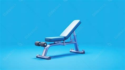 Training Bench Exercise Equipment Set Against Blue 3d Visualization