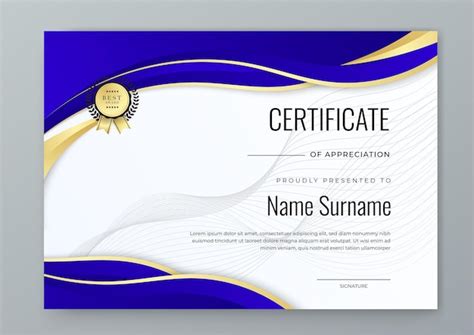 하색과 금색 두 세트 인증서 템플릿 역동적이고 미래적인 요소 현대적인 배경 프리미엄 벡터