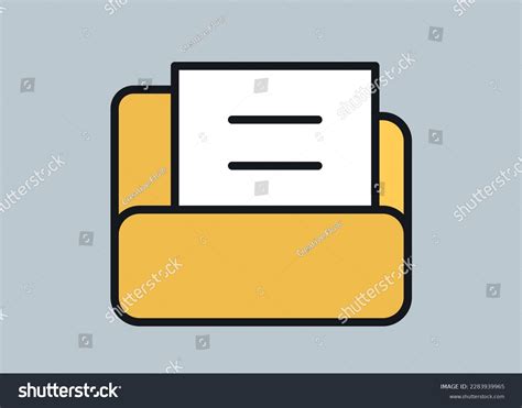 Old Folder Icon Storing Files Information Stock Vector Royalty Free
