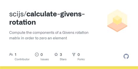 Github Scijscalculate Givens Rotation Compute The Components Of A