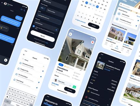 Hommie Real Estate App Ui Kit Figma Resources Ui Kit App Ui Ui Design Patterns