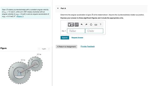 Solved Part A Gear A Rotates Counterclockwise With A Chegg Com