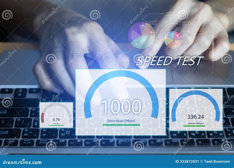 Fast Internet Connection Speedtest Network Bandwidth Technology Man Using High Speed Internet