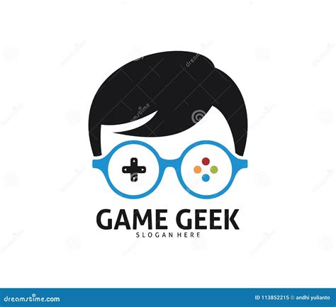Cool Geek Guy Nerd Logo Design Stock Illustration Illustration Of