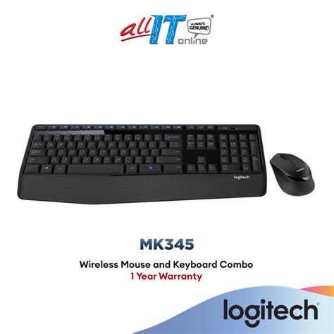 Logitech Mk345 Wireless Combo Keyboard And Mouse Full Sized Keyboard With Palm Rest And