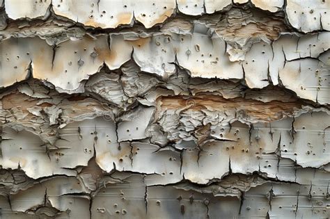 Detailed View Of A Tree Trunk With Peeling Paint Revealing Textured Bark Stock Photo Image Of