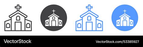 Church Icon Flat Line Symbol Set Royalty Free Vector Image