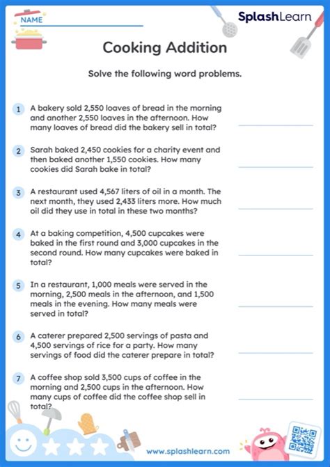 4 Digit Addition Worksheets Free And Printable Splashlearn