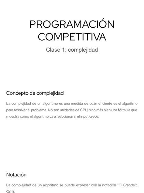 Clase 3 Complejidad Pdf Complejidad De Tiempo Algoritmos